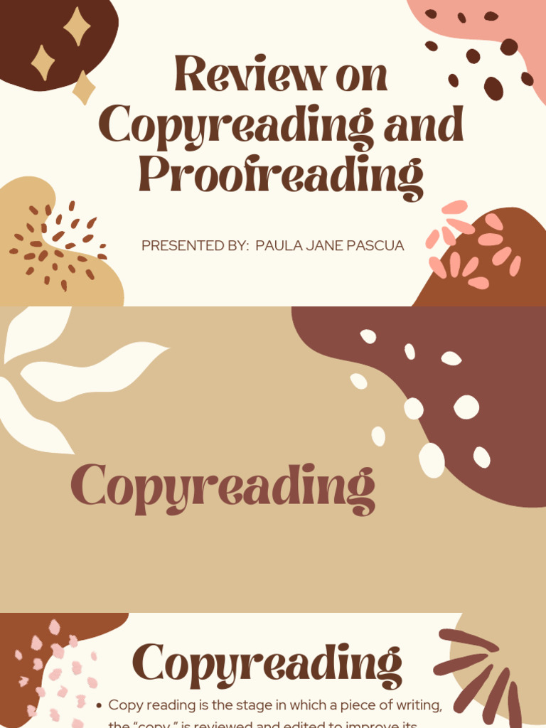Review On Copyreading and Proofreading | PDF | Proofreading | Copy Editing