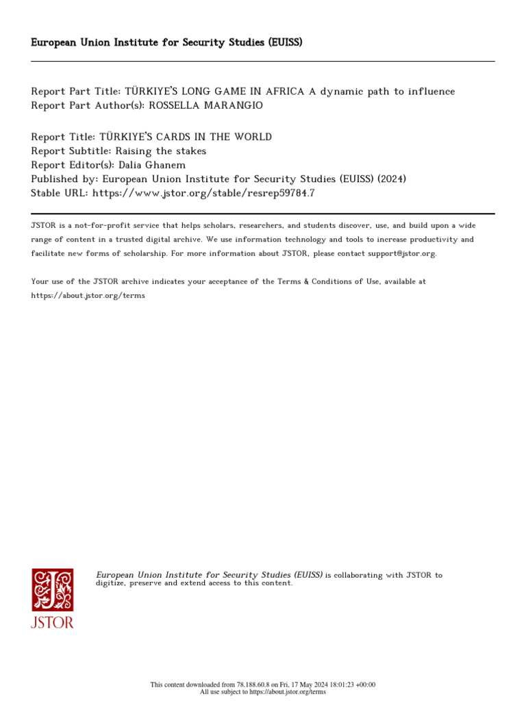 Marangio Trkiyeslonggame 2024 | PDF | Africa | Sub Saharan Africa