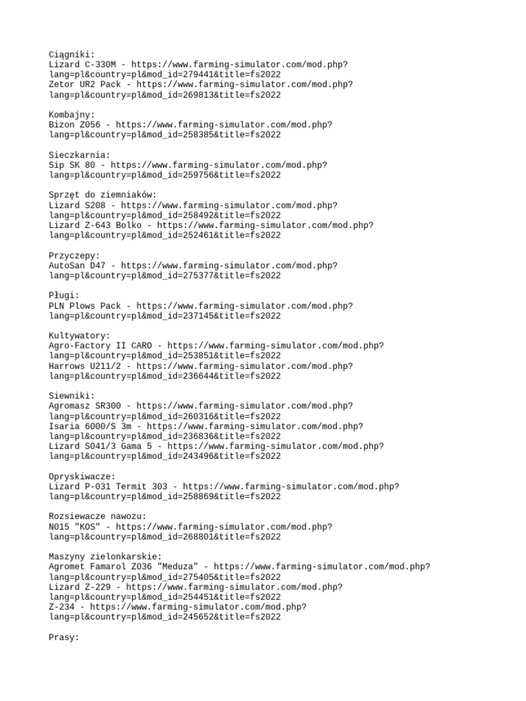 Modpack Linki Oryginalne Puma145 | PDF