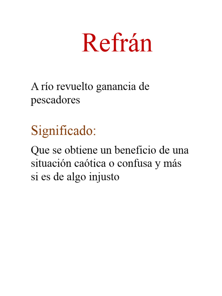 Refrán: Significado | PDF