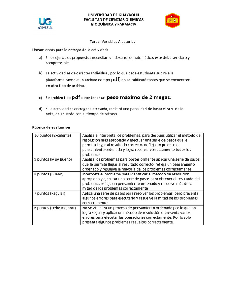 Tarea VariablesAleatorias | PDF | Probabilidad | Distribución de veneno