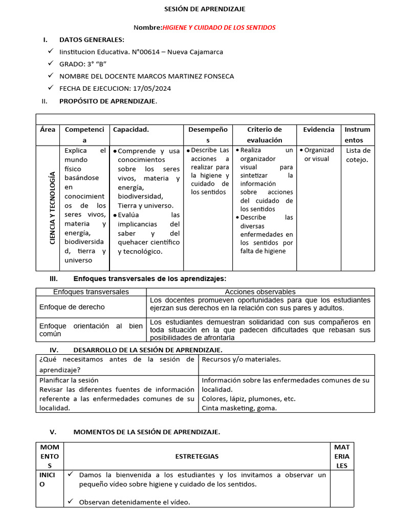Sesion C y T. Enfermedades Comunes de La Localidad | PDF | Aprendizaje | Evaluación
