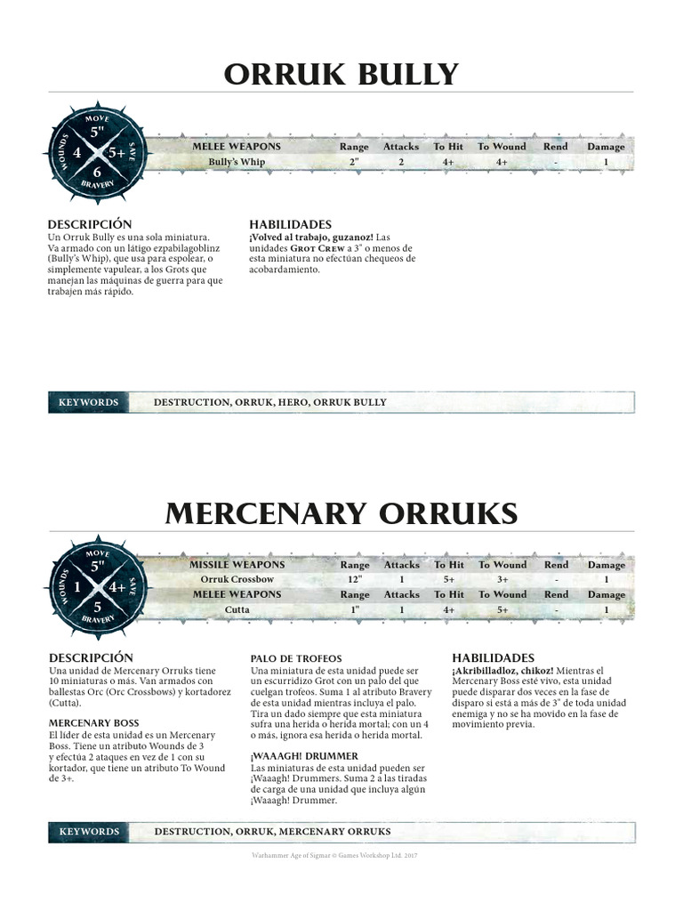 Warhammer Aos Orcs and Goblins Es 3 | PDF