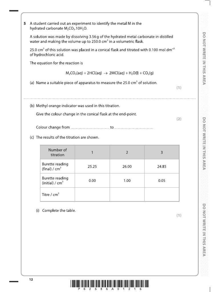 Titration exam question 3 | PDF Titration exam question 3 | PDF