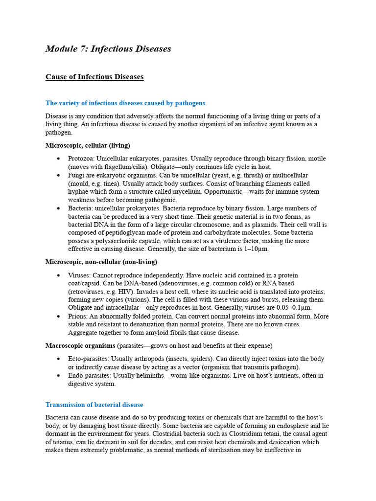 Biology Module 7 | PDF | Pathogen | Epidemics