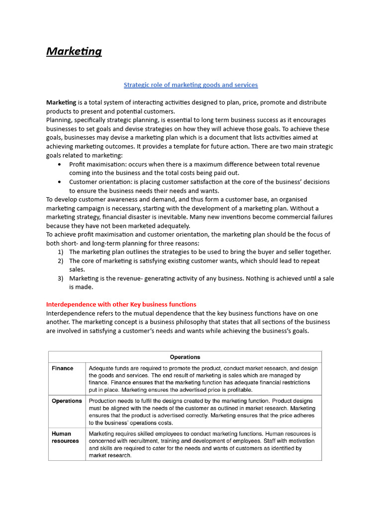 Business Studies Marketing Notes | PDF | Marketing | Market Segmentation