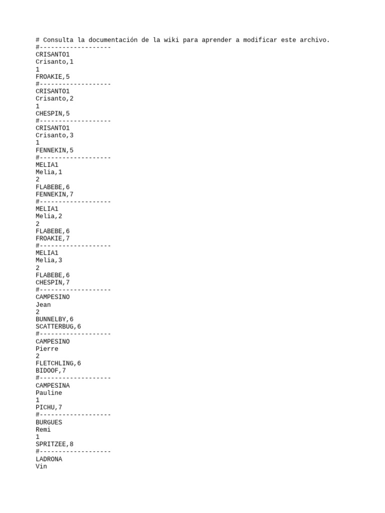 Pokémon y Entrenadores por Categoría | PDF | Cosette | Los Miserables
