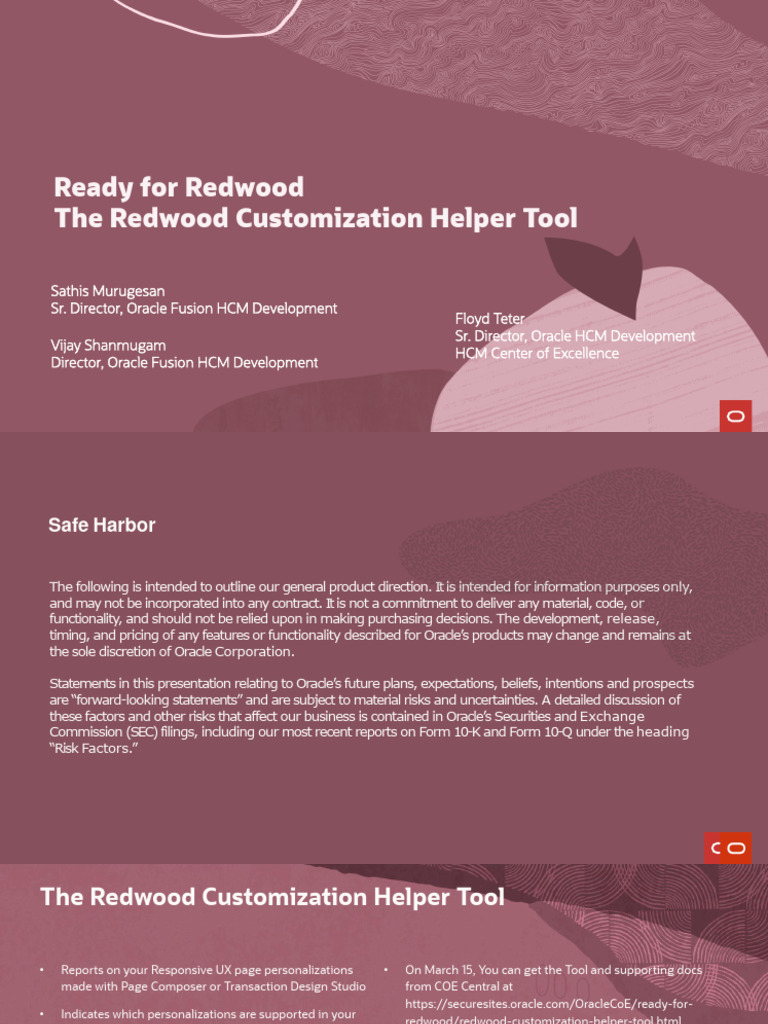 HCM - Ready For Redwood The Redwood Customization Helper Tool | PDF ...