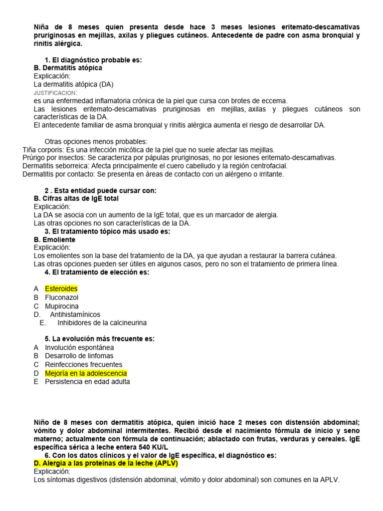 Compendio Preguntas y Casos | Descargar gratis PDF | Alergia | La enfermedad por reflujo ...