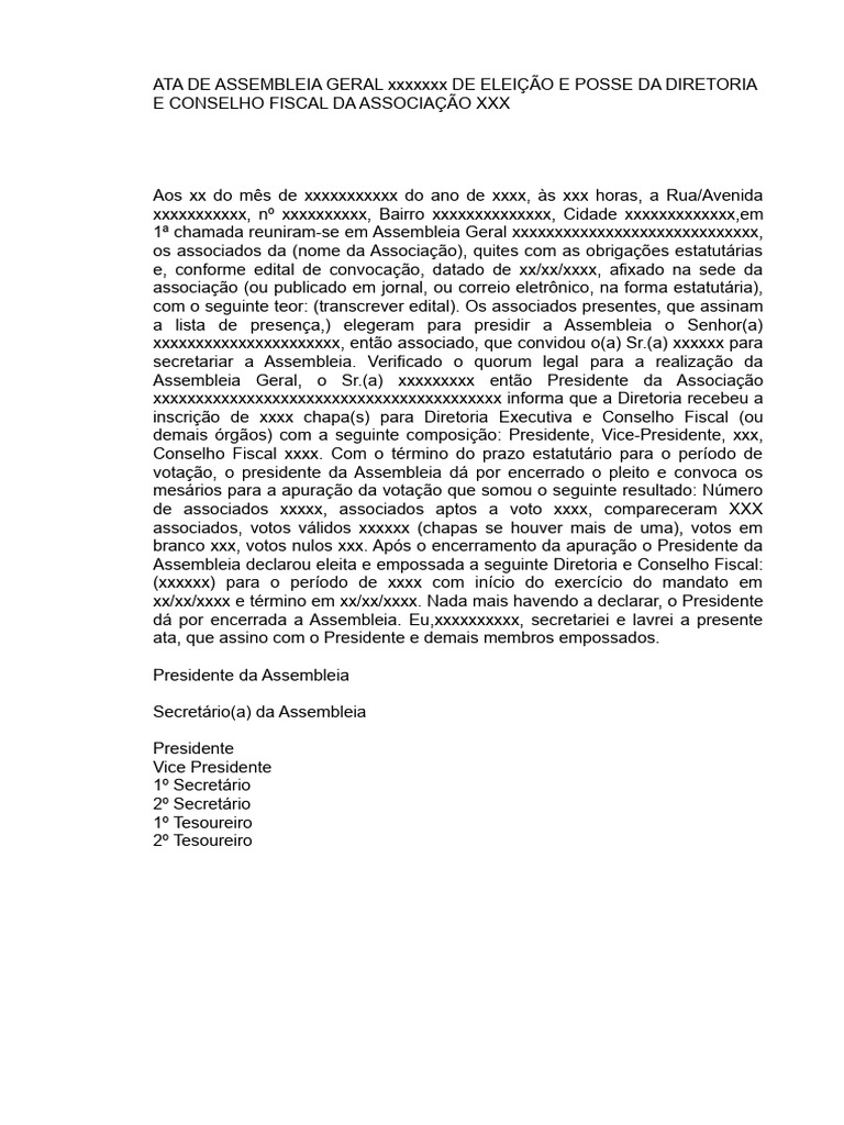 Modelo de Ata de Eleicao e Posse | PDF