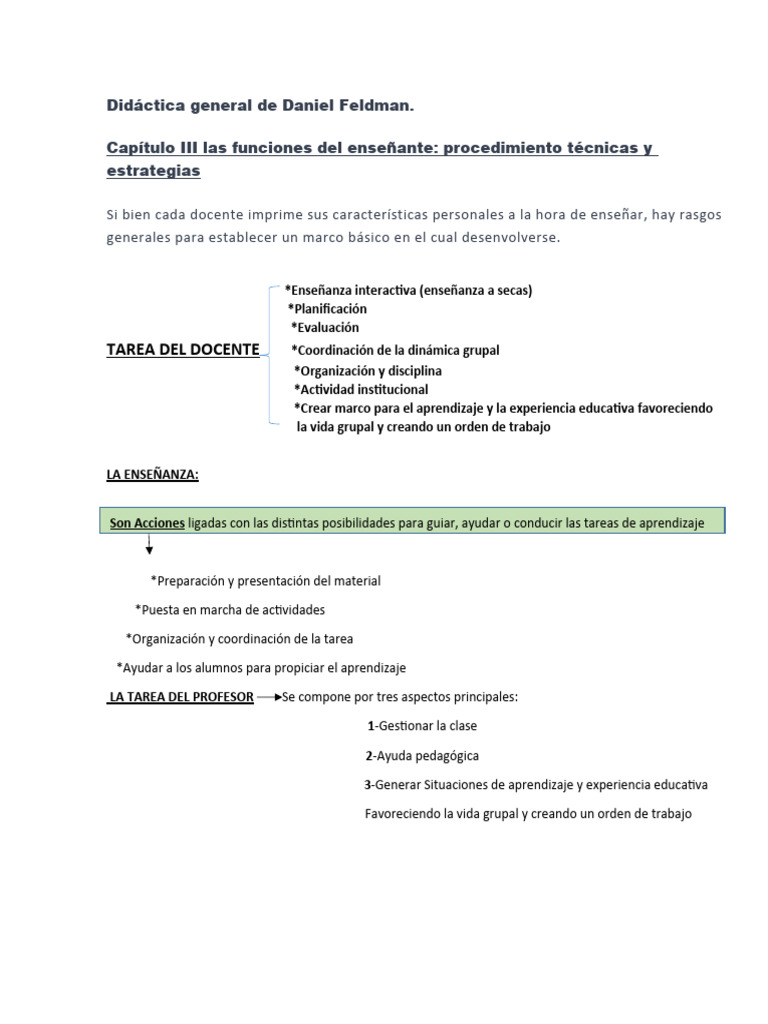 Didáctica General de Daniel Feldman | PDF | Enseñando | Maestros