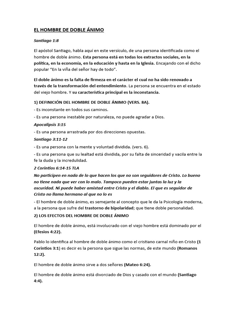 EL HOMBRE DE DOBLE ÁNIMO | PDF | Jesús | Creencia y doctrina cristiana