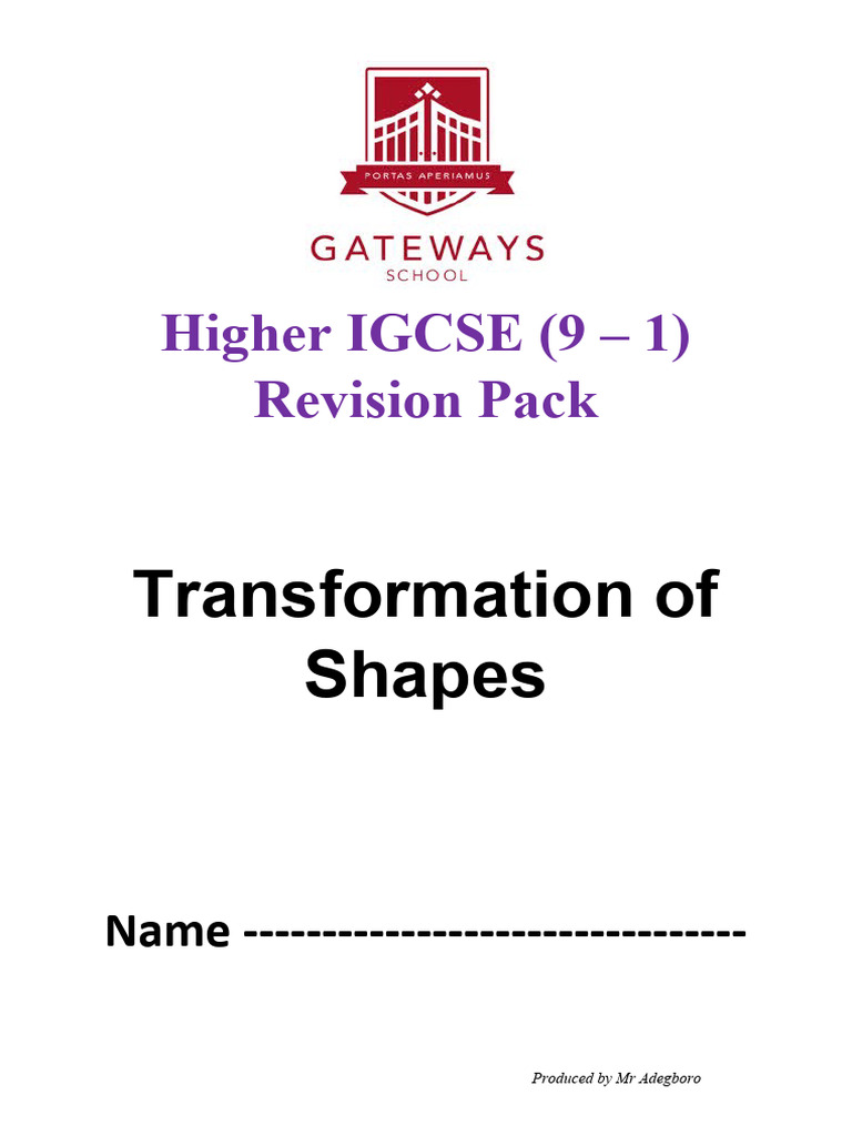Transformation of Shapes | PDF | Shape | Euclidean Geometry