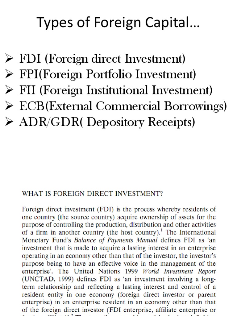 Types of Foreign Capital | PDF | American Depositary Receipt | Foreign ...