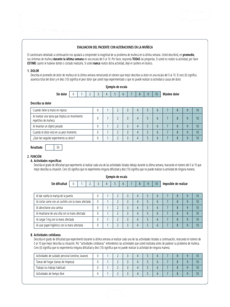 Prwe (Muñeca) | PDF | Enfermedades y trastornos | Medicina CLINICA