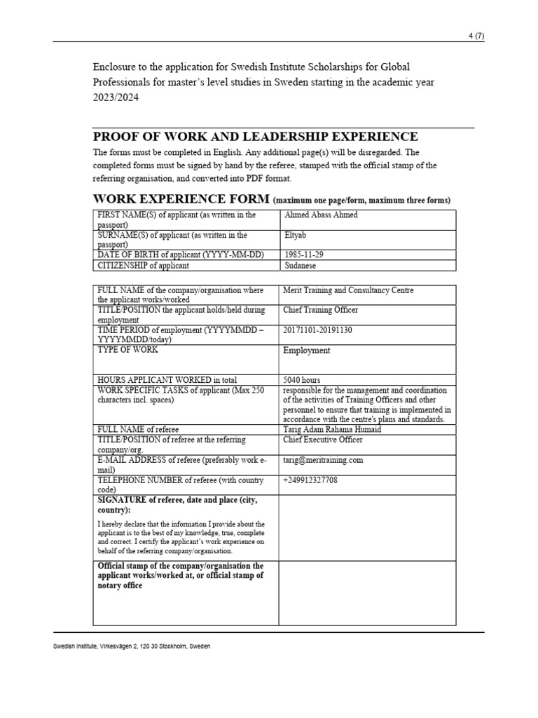 Proof of Work Andleadership Experience Sisgp 2023 - 2024 1 AhmedEltyab ...