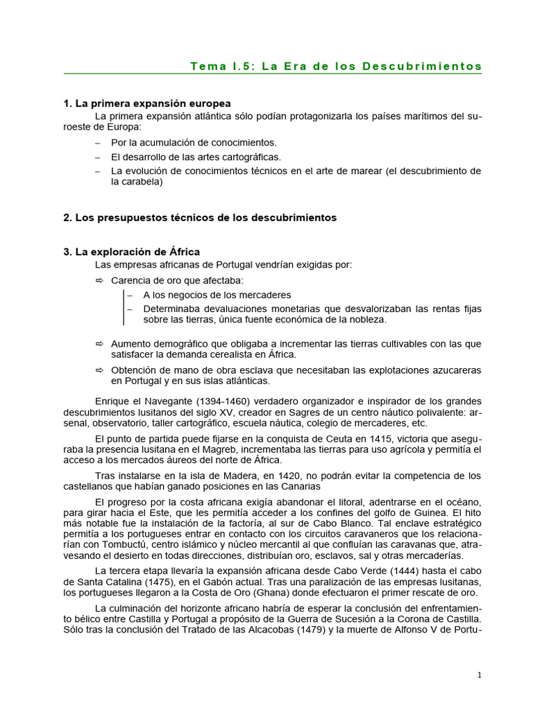 Expansión Marítima Europea | PDF | Cristobal colon | Edad del ...