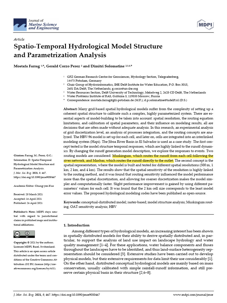 Spatio-Temporal Hydrological Model Structure and P | PDF | Discharge ...