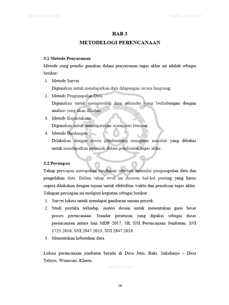 Metodologi Perencanaan Jembatan | PDF