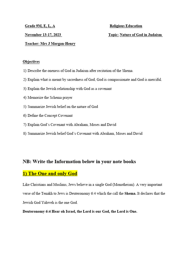 Understanding God's Nature in Judaism | PDF | God | Names Of God In Judaism