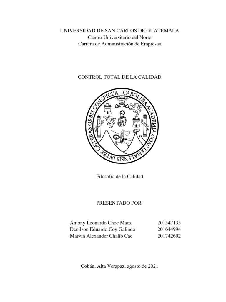 Filosofia de La Calidad | PDF | Lean Manufacturing | Calidad (comercial)