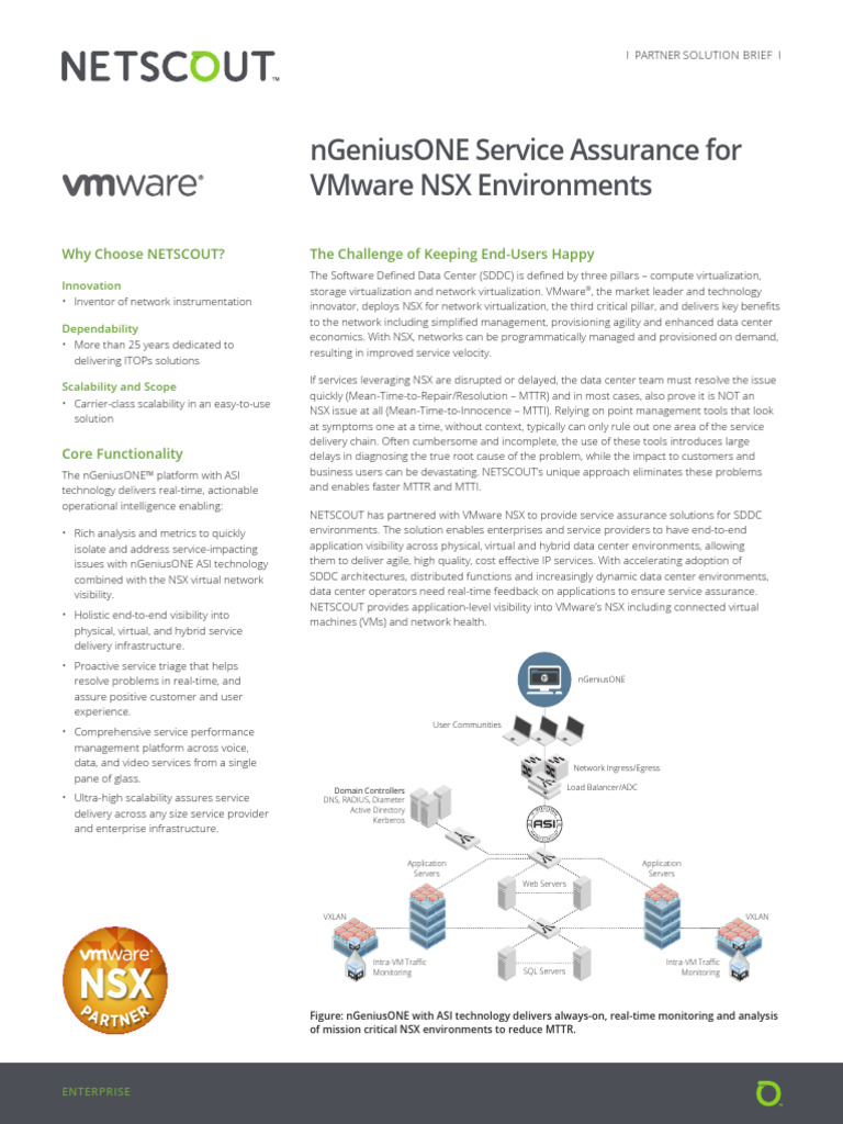 Vmware Netscout NSX Solution Brief | PDF | Computer Network ...