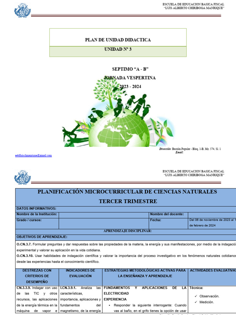 Planificación Didáctica de Ciencias Naturales | PDF | Clima | Ciclones ...