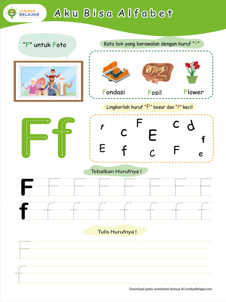 Worksheet Menulis Huruf F | PDF