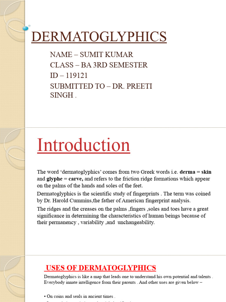 Dermatoglyphics 1234 | PDF | Fingerprint