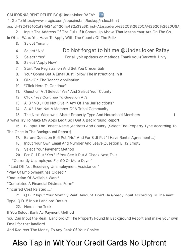 CALIFORNIA RENTRELIEF 2022 @UnderJoker | PDF | Renting | Landlord