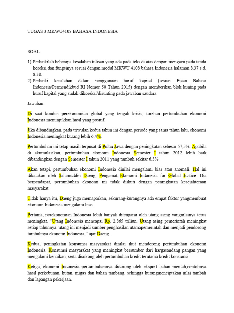 Tugas 3 Mkwu4108 Bahasa Indonesia | PDF | Pengelolaan Keuangan & Uang