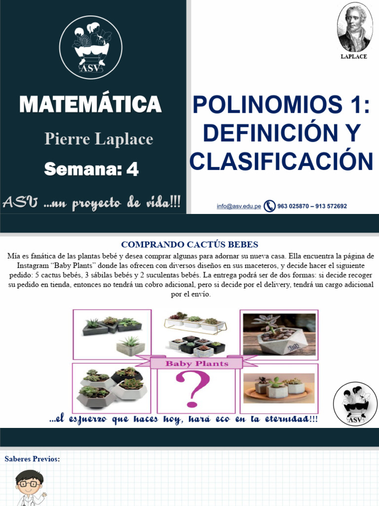 Polinomios 1 Definición y Clasificación | PDF | Variable (Matemáticas) | Polinomio