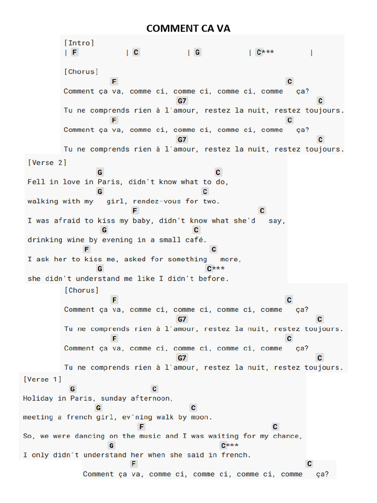 comment ca va | PDF