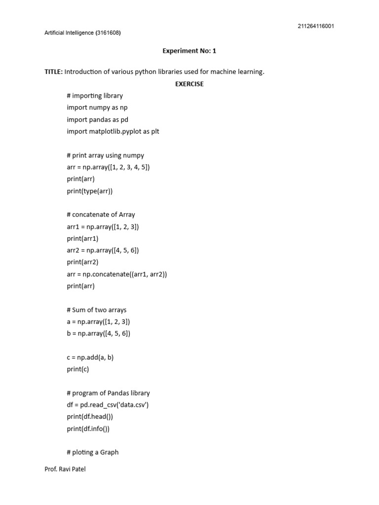 Python Libraries for Machine Learning | PDF | Computers