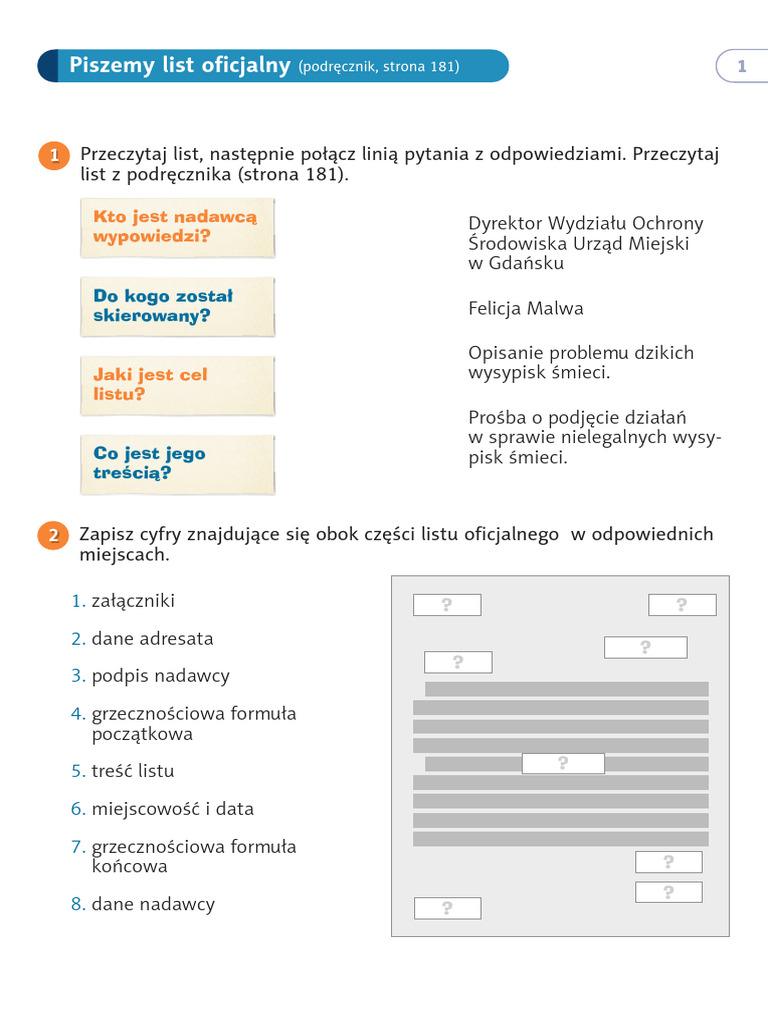 5 Karta11 Piszemy List Oficjalny PDF | PDF