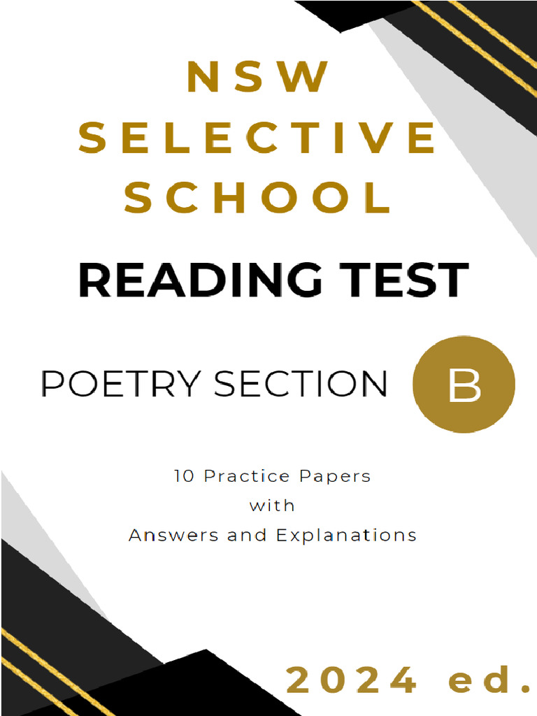 Selective School Test Poetry Section - Answers | PDF | Poetry