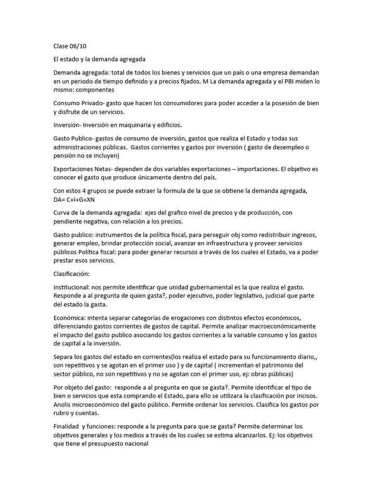 Clase 06-10 | Descargar gratis PDF | Dinero | La política fiscal