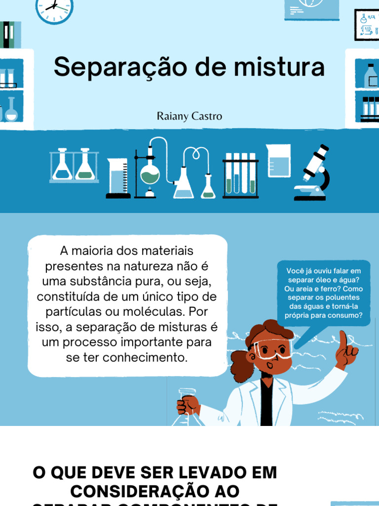 Métodos de Separação de Misturas | PDF | Mistura | Fenômenos científicos