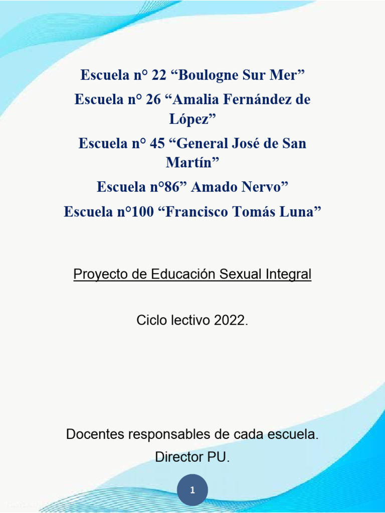 Esi Proyecto Esi - 2022 Otro | Descargar gratis PDF | Educación sexual | La sexualidad humana