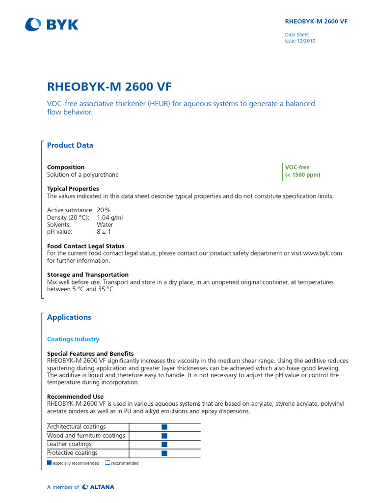 Tds Rheobyk-M 2600 VF en | PDF | Home & Garden | Technology & Engineering