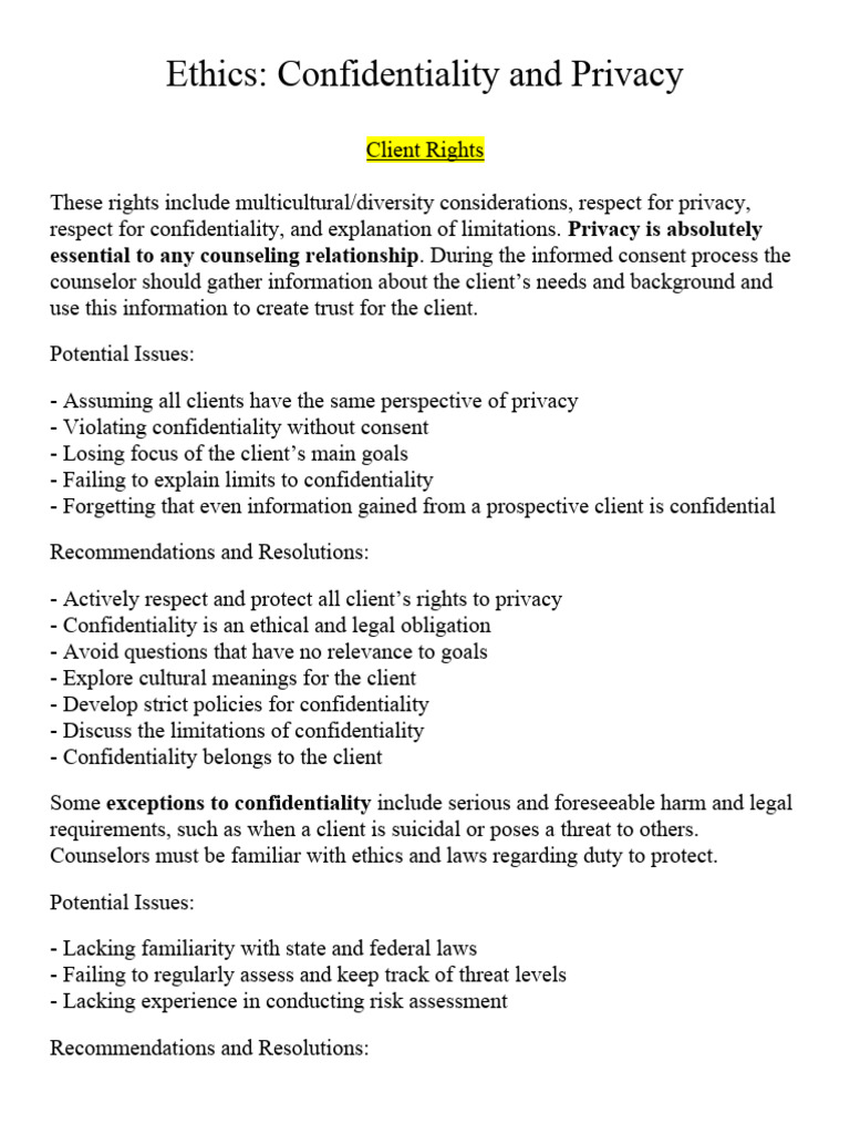 Confidentiality and Privacy | PDF | Confidentiality | Informed Consent