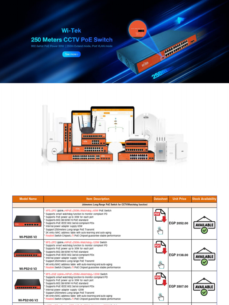 Wi-Tek Price List - CCTV Long Distance PoE Switch Q4 | Download Free ...