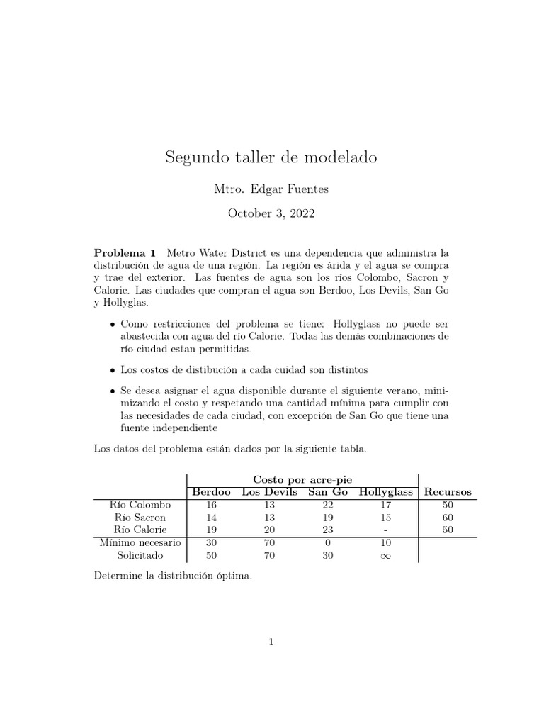 Taller Modelado 2 | PDF