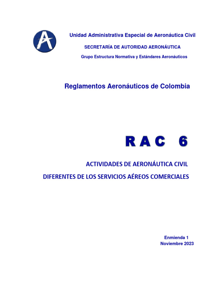 Https - WWW - Aerocivil.gov - Co - Normatividad - RAC - RAC 6 - Actividades de Aeronáutica Civil ...