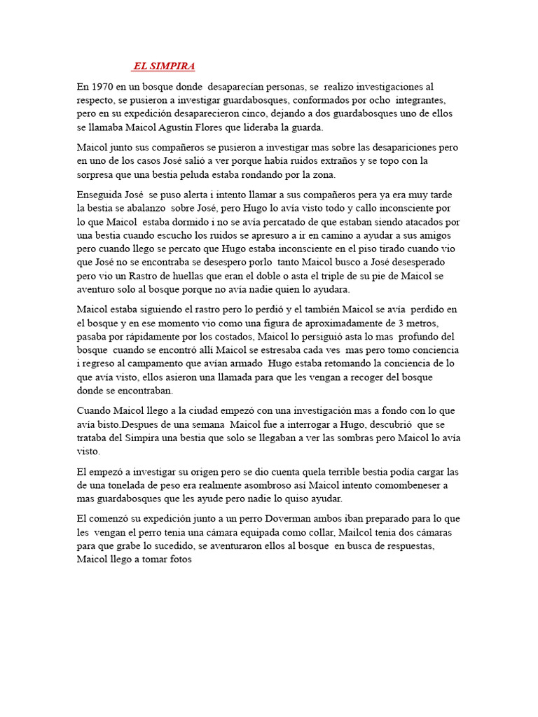 La leyenda del Simpira y el Doverman | PDF