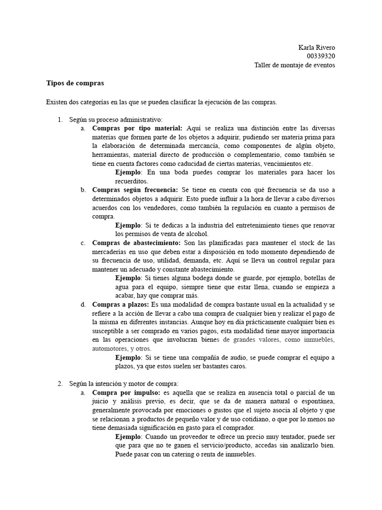 tipos de compras | PDF | Economias