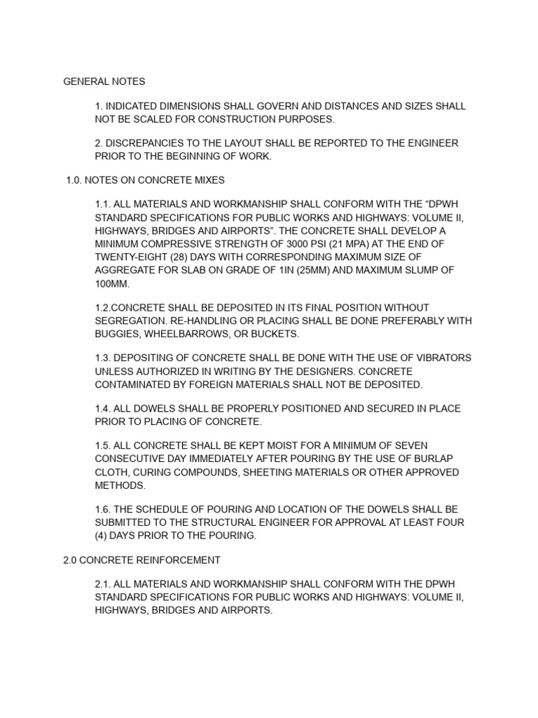 General Notes | PDF | Concrete | Civil Engineering