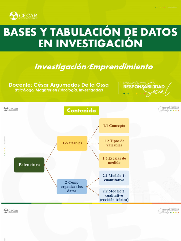 4-Variables, Bases y Tabulación de Datos en Invetsigación.2 | PDF ...