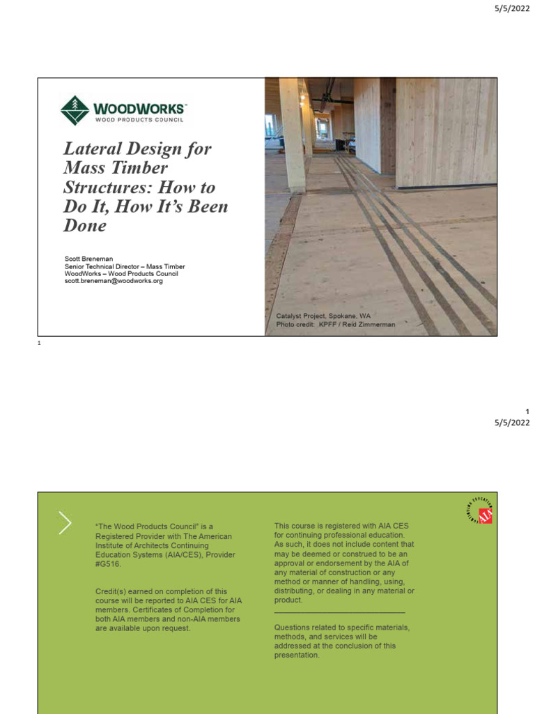 Lateral Design for CLT Structures Guide | PDF | Framing (Construction ...