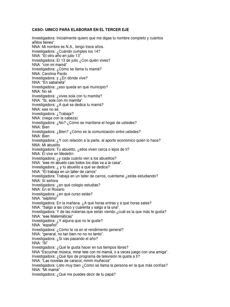 Caso Unico Para El Tercer Eje | PDF